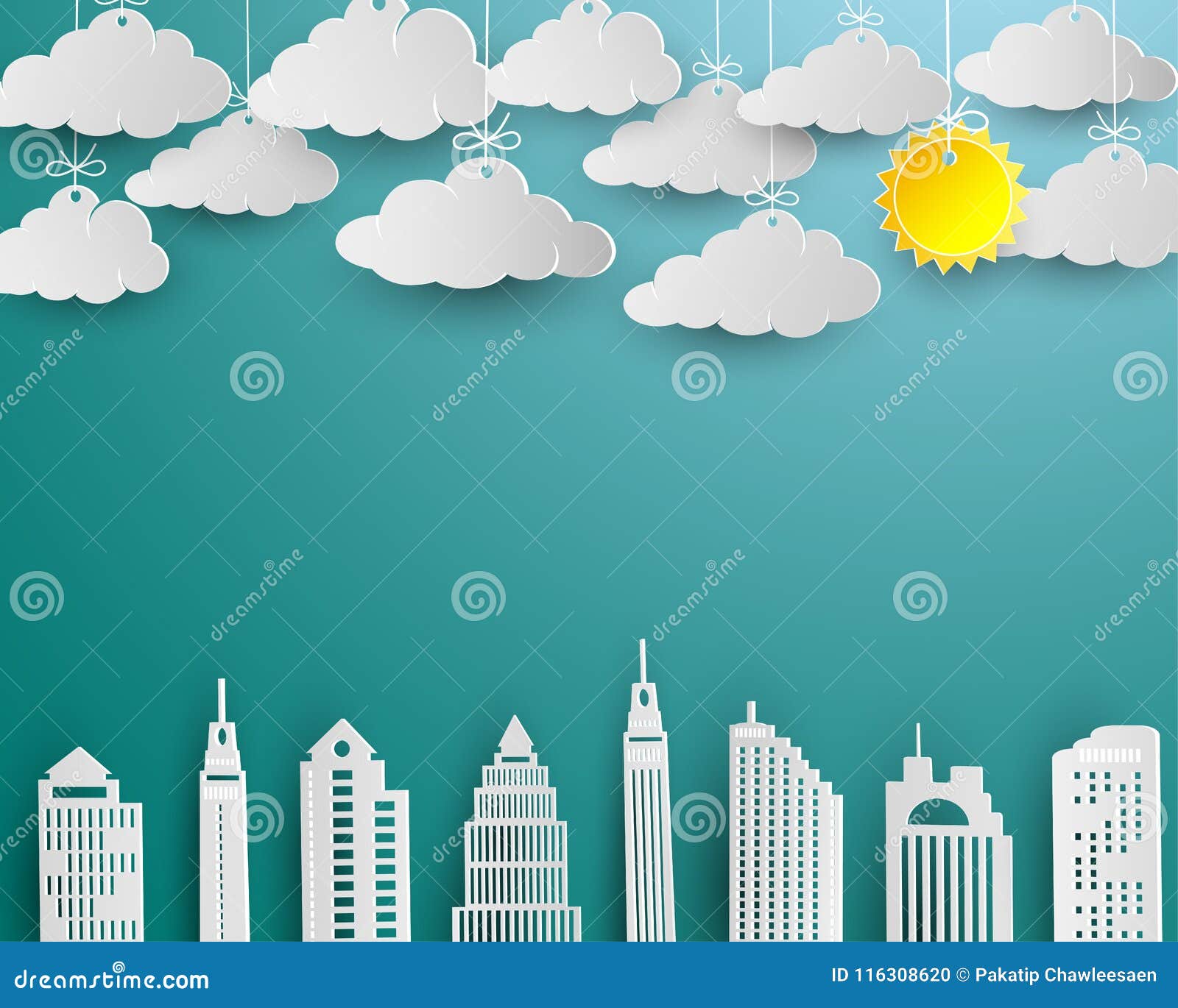 Skyscraper Paper Model Template Apartment Building House Cartoon Vector ...