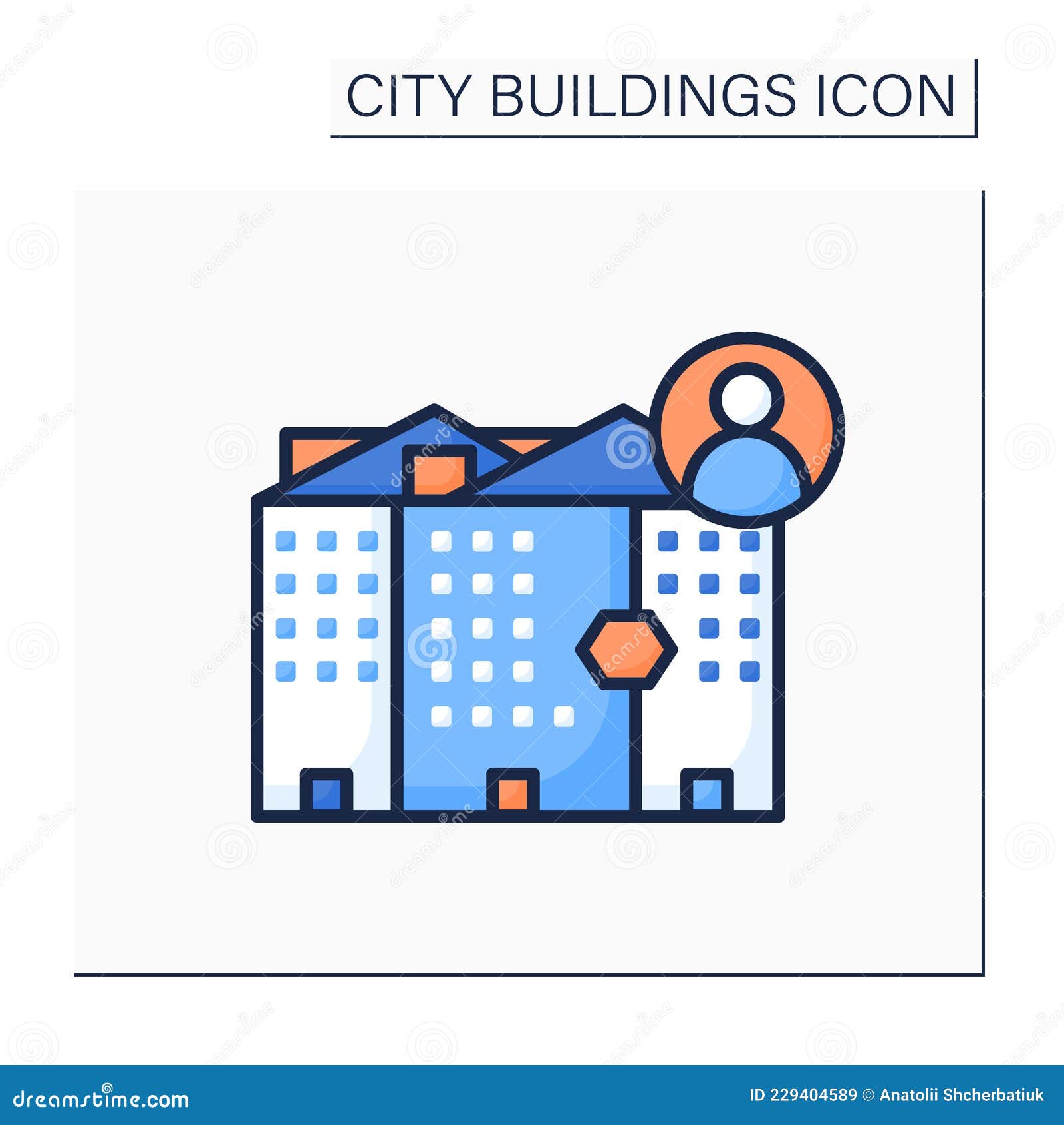 Skyscraper color icon stock vector. Illustration of high - 229404589