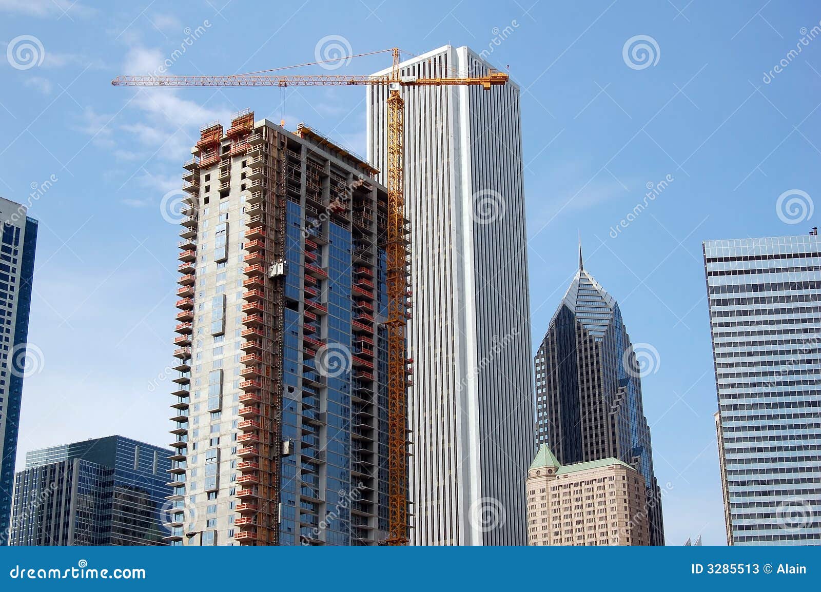 Skyscraper in construction stock image. Image of downtown - 3285513