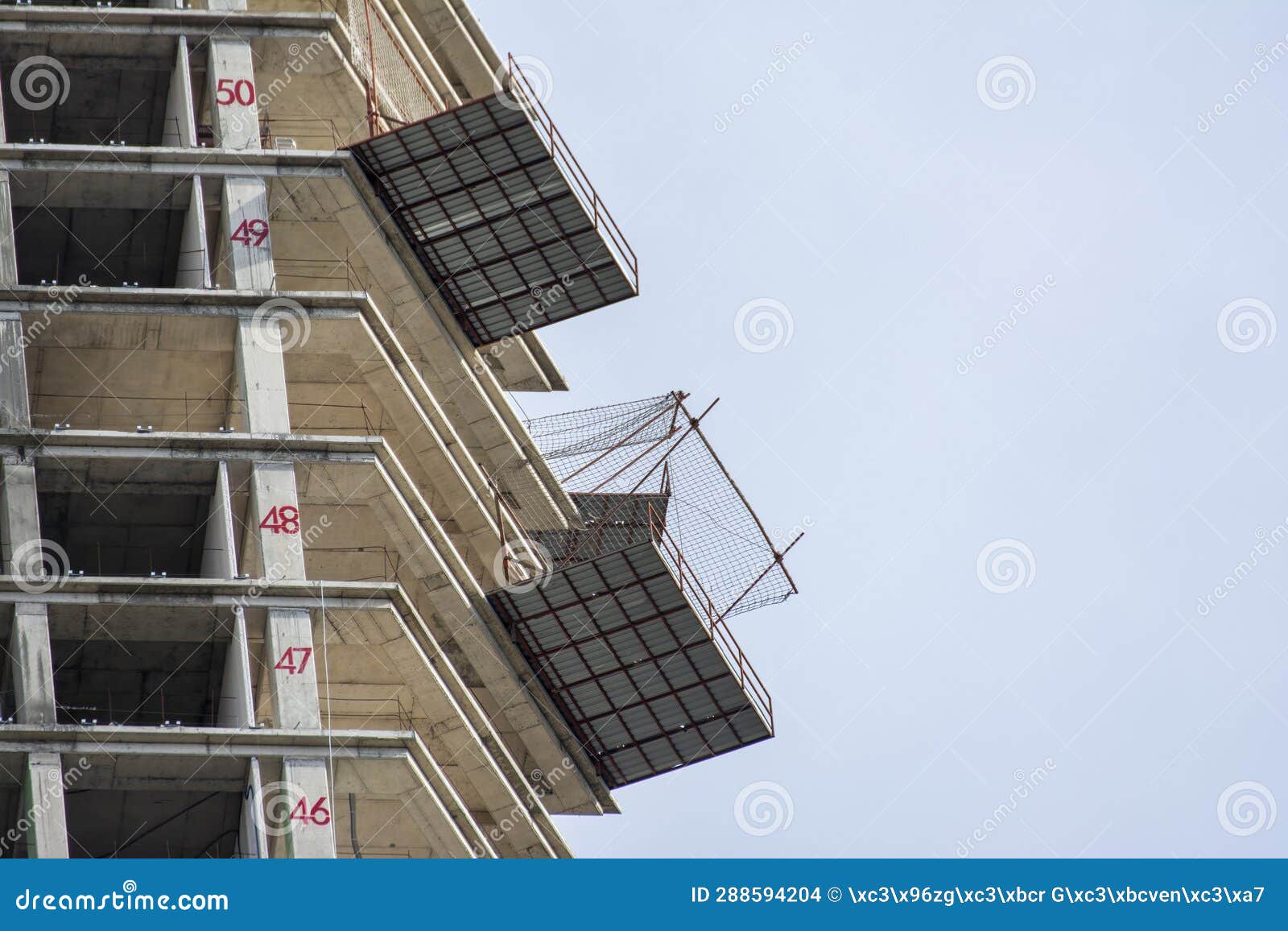 Skyscraper Construction with Numbers on Columns Stock Photo - Image of ...