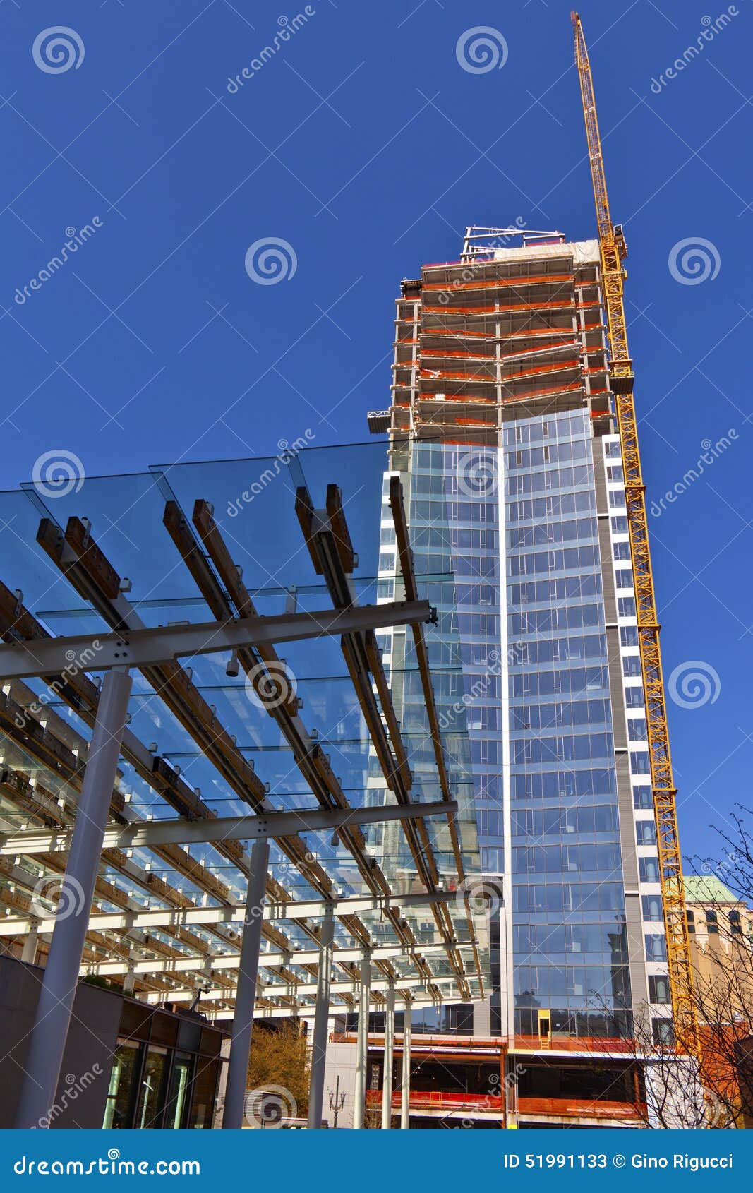 Skyscraper Construction Portland Oregon. Stock Image - Image of ...