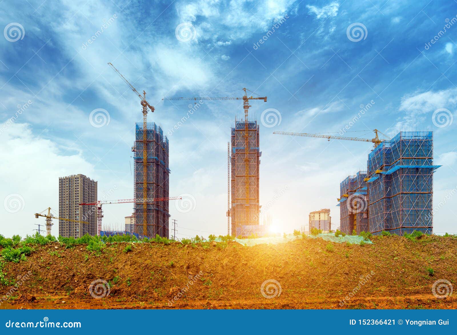 Skyscraper Construction Site Stock Image - Image of site, financial ...