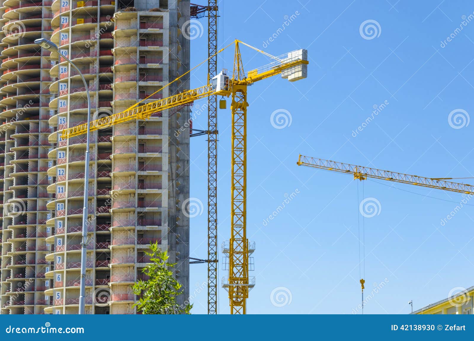 Skyscraper Construction Site Stock Photo - Image of architects ...