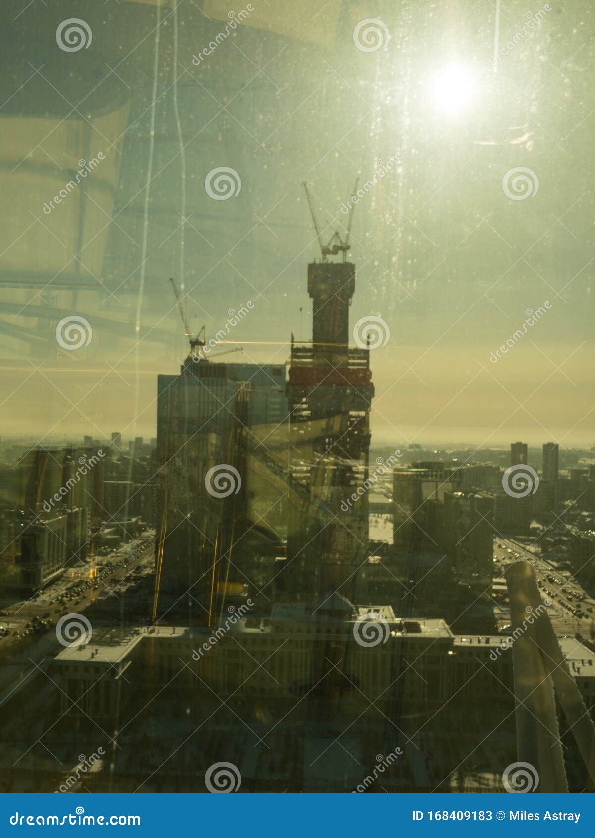 Skyscraper Constructions Seen from Inside Baiterek Tower in Nur-Sultan ...