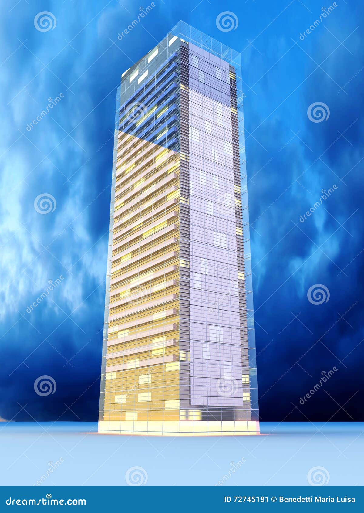 Skyscraper stock illustration. Illustration of modern - 72745181