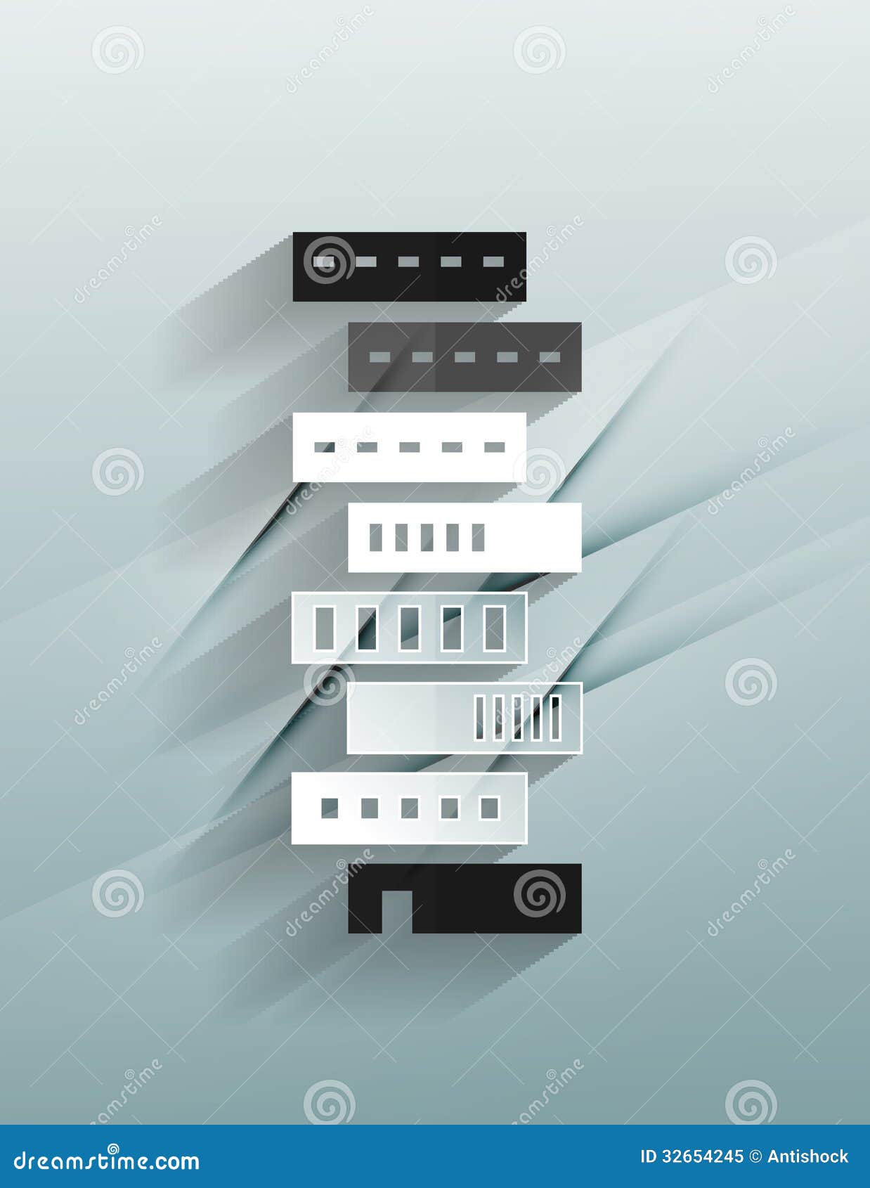 Skyscraper Paper Model Template Apartment Building House Cartoon Vector ...