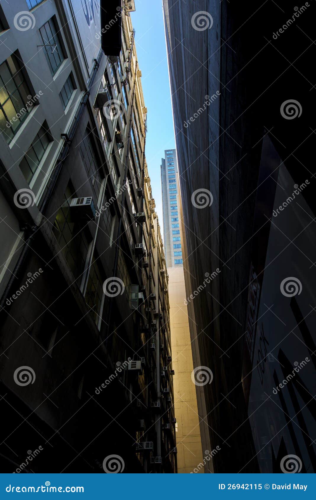 Skyscraper down the alley stock image. Image of abstract - 26942115