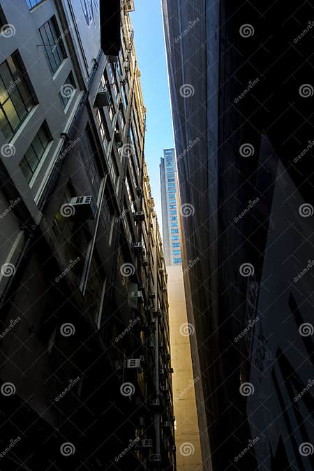 Skyscraper down the alley stock image. Image of abstract - 26942115