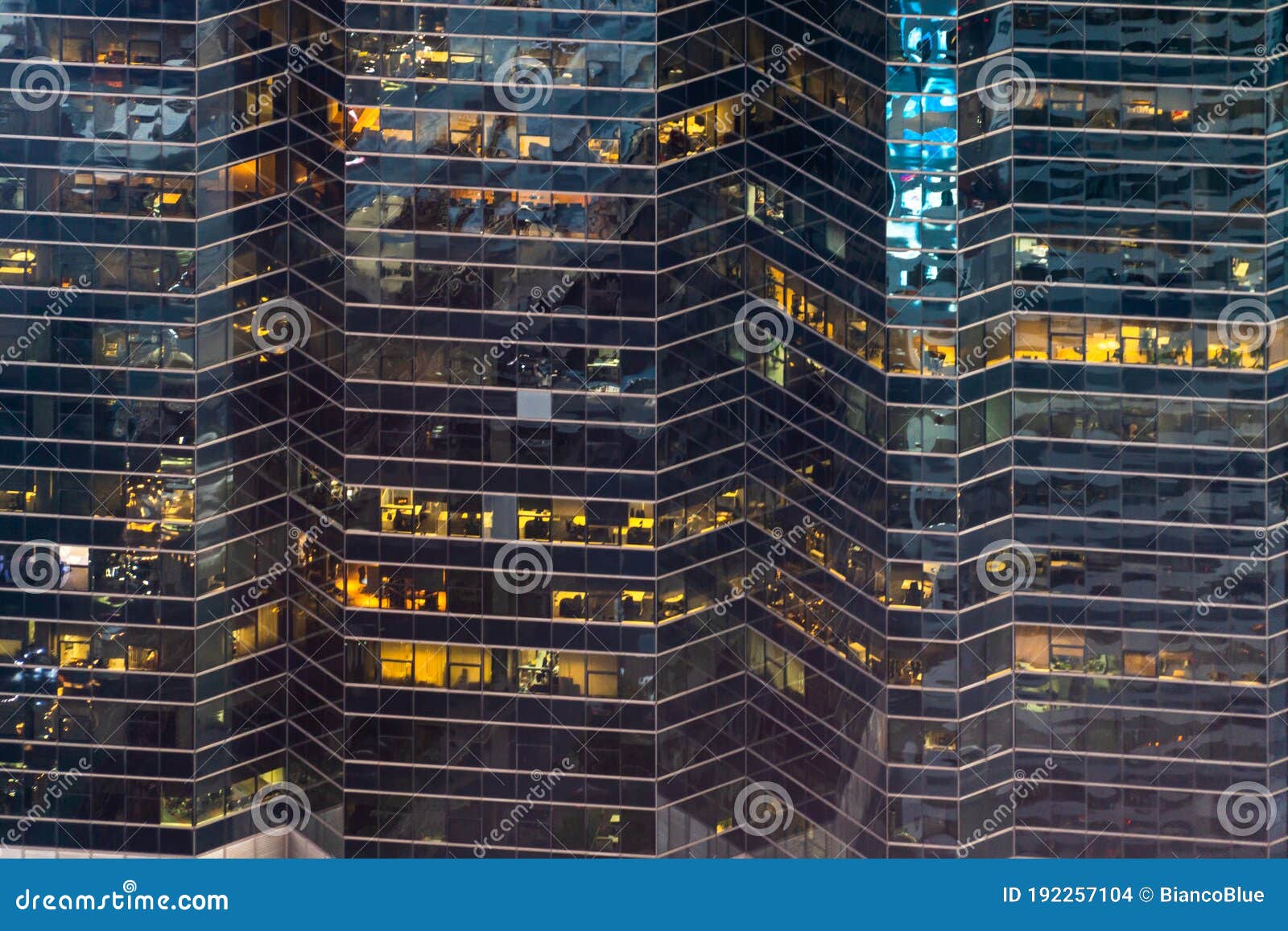 Skyscraper Exterior of Office Building Zoom View. Stock Photo - Image ...