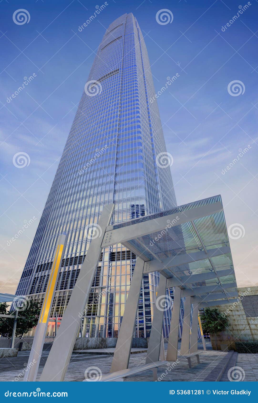 Skyscraper Exterior stock illustration. Illustration of construction ...