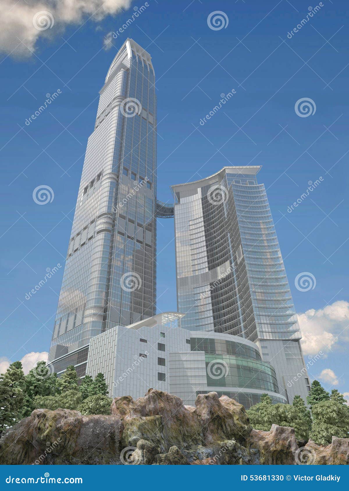 Skyscraper Exterior stock illustration. Illustration of modern - 53681330