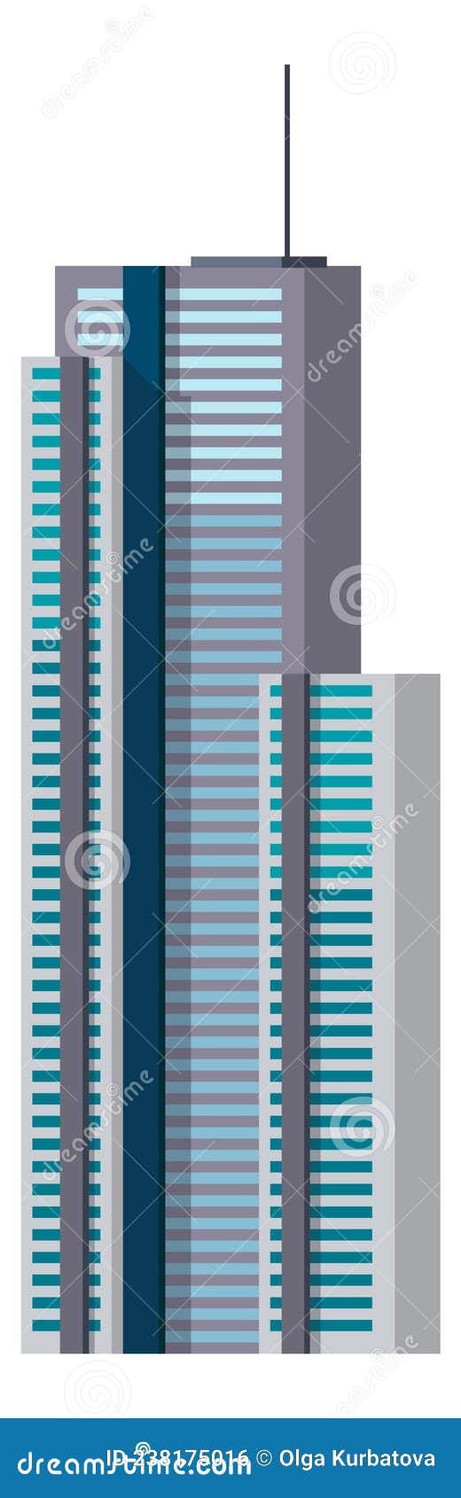 Skyscraper Facade. Shiny Glass Tower with Reflection in Windows Stock ...