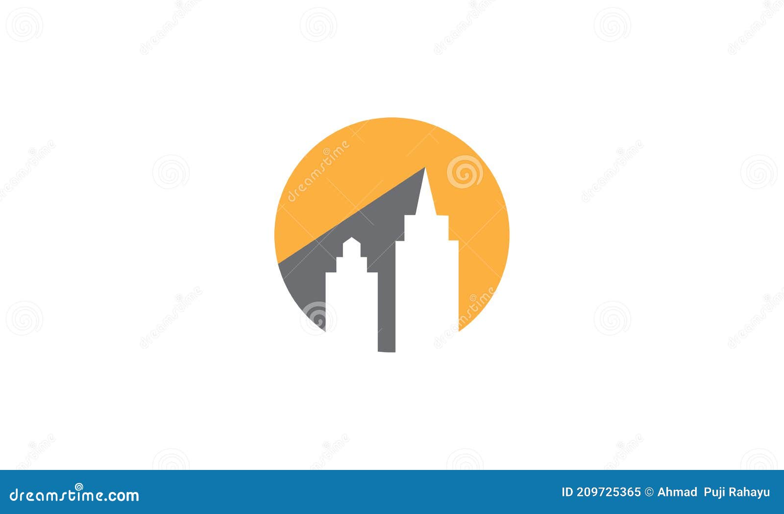 Skyscraper Flat with Sunset Logo Vector Icon Symbol Graphic Design ...