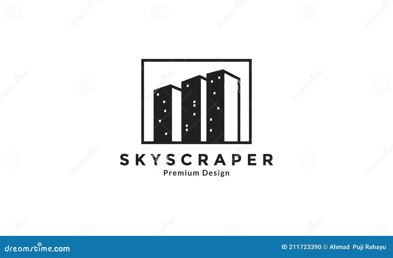 Skyscraper, High-riser Vector Gradient Line Icon, Illustration On A Dark Blue Background ...