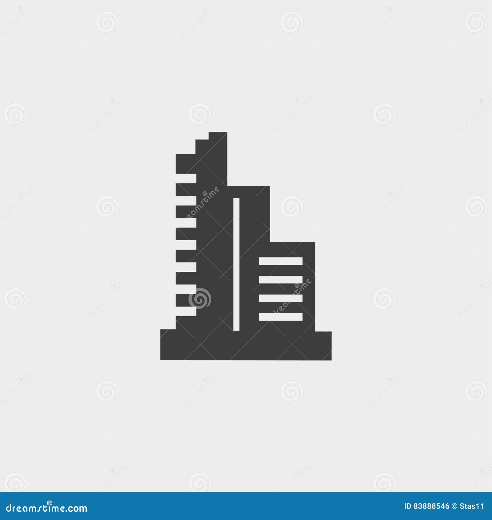 Skyscraper Icon in a Flat Design in Black Color. Vector Illustration ...