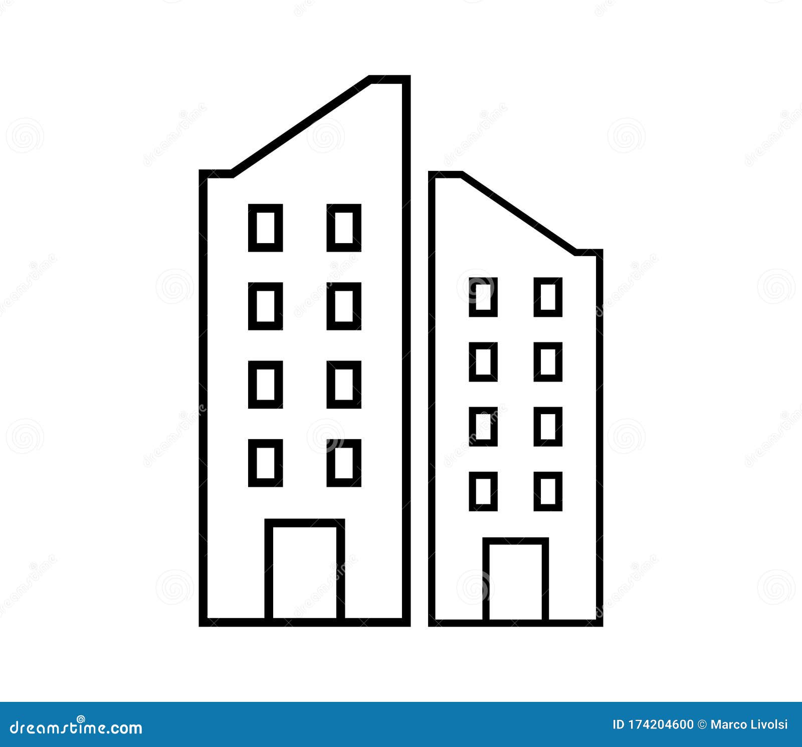 Skyscraper Icon Illustrated in Vector on White Background Stock ...