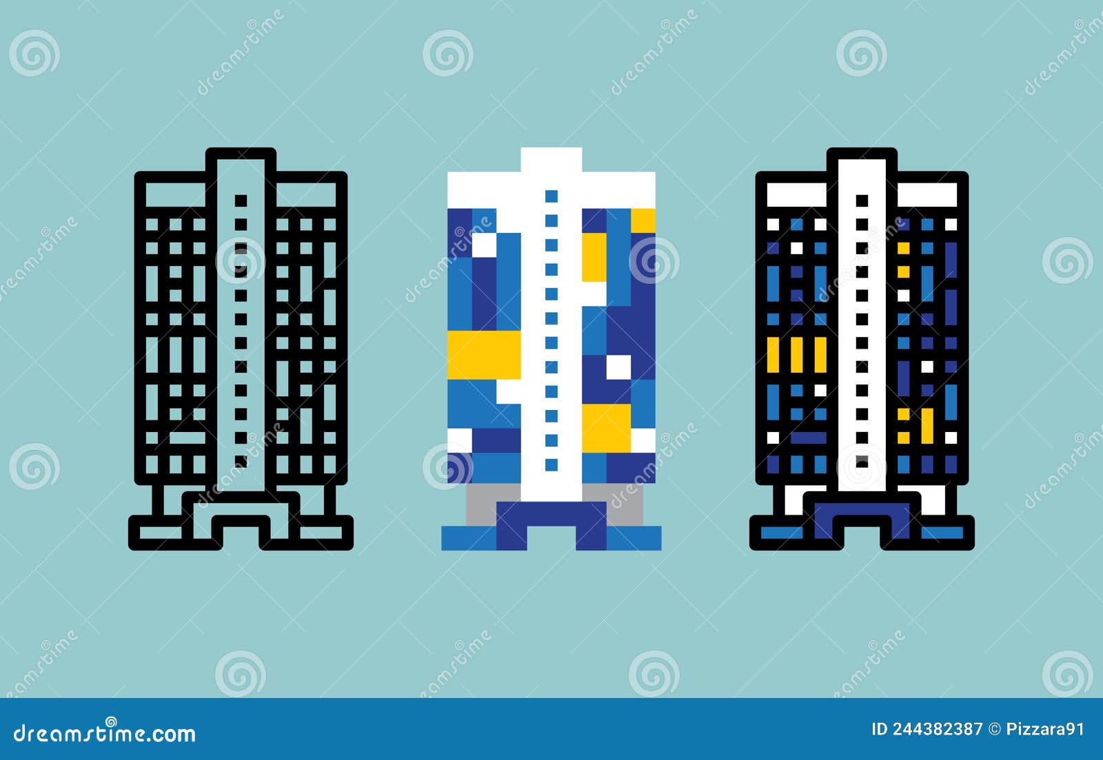 Skyscraper icon set stock vector. Illustration of estate - 244382387