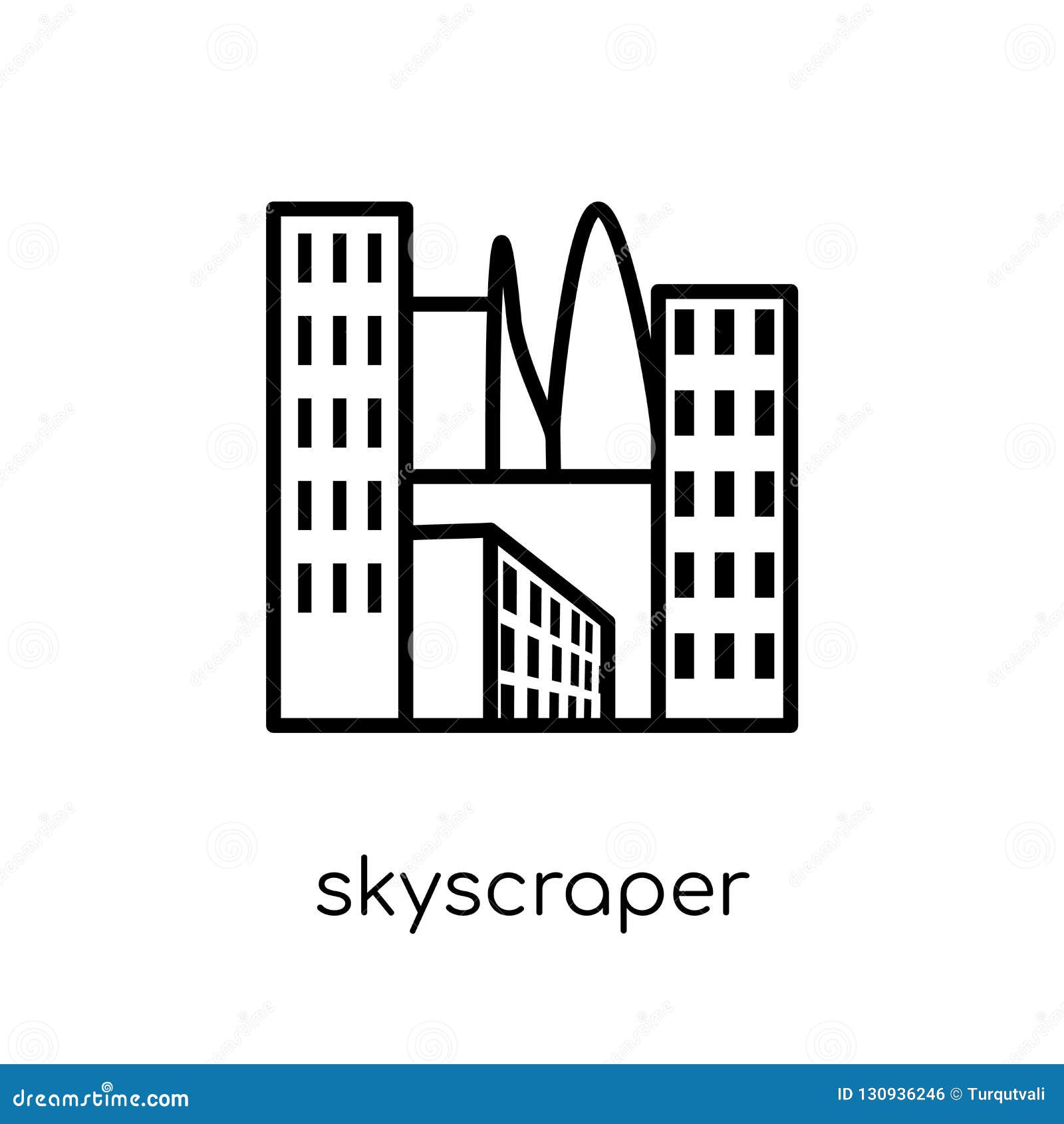 Skyscraper Icon. Trendy Modern Flat Linear Vector Skyscraper Icon on ...