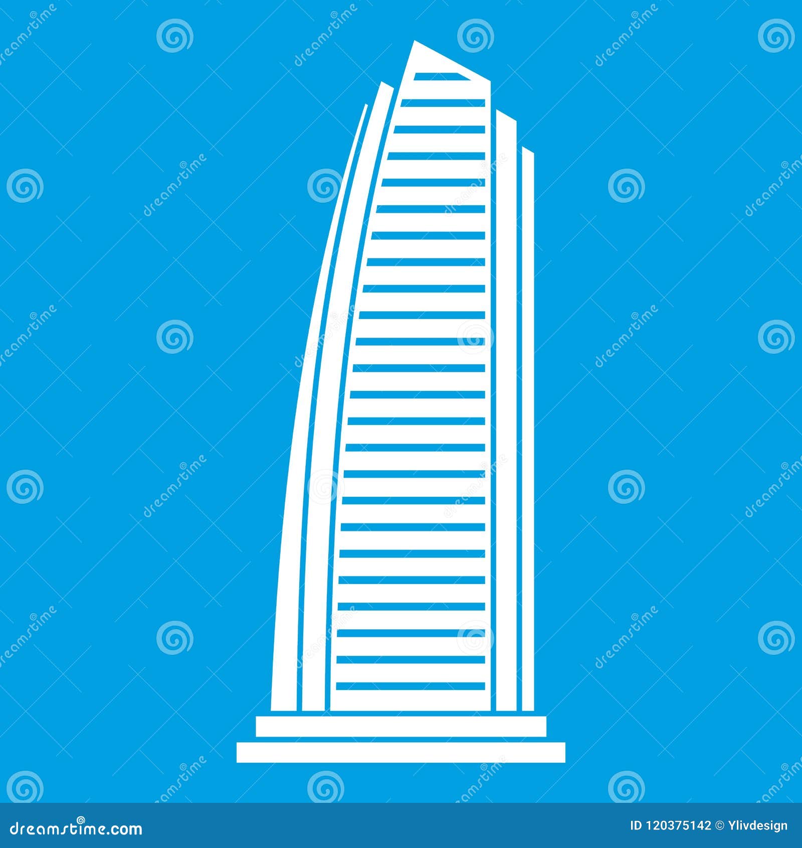 Skyscraper icon white stock vector. Illustration of marina - 120375142