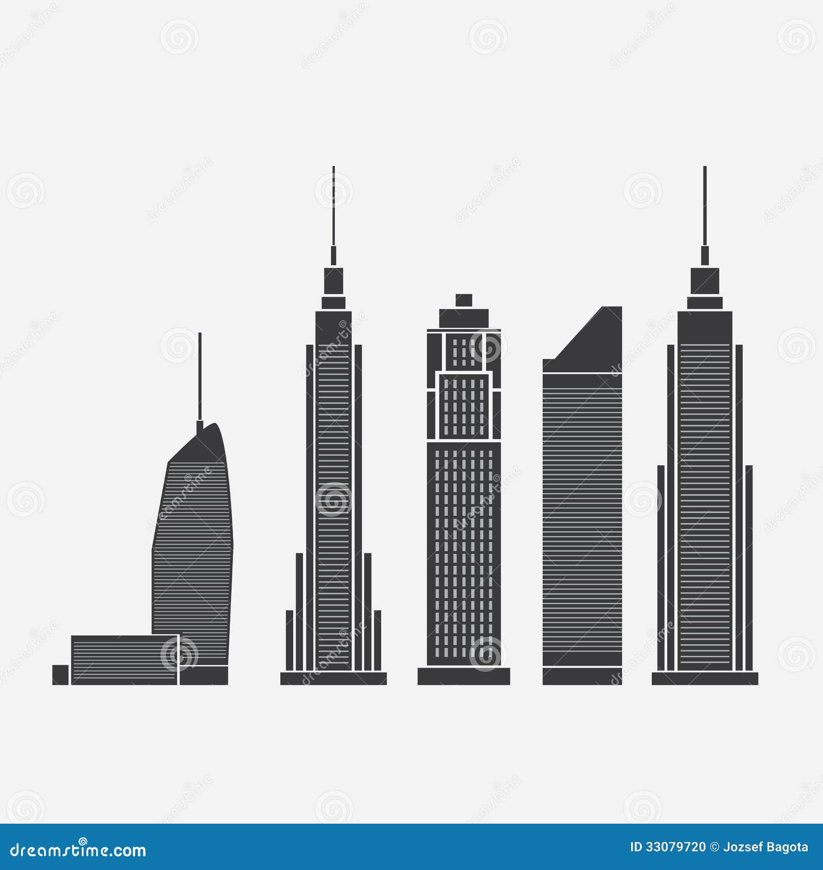 Skyscraper Icons stock vector. Illustration of flat, design - 33079720