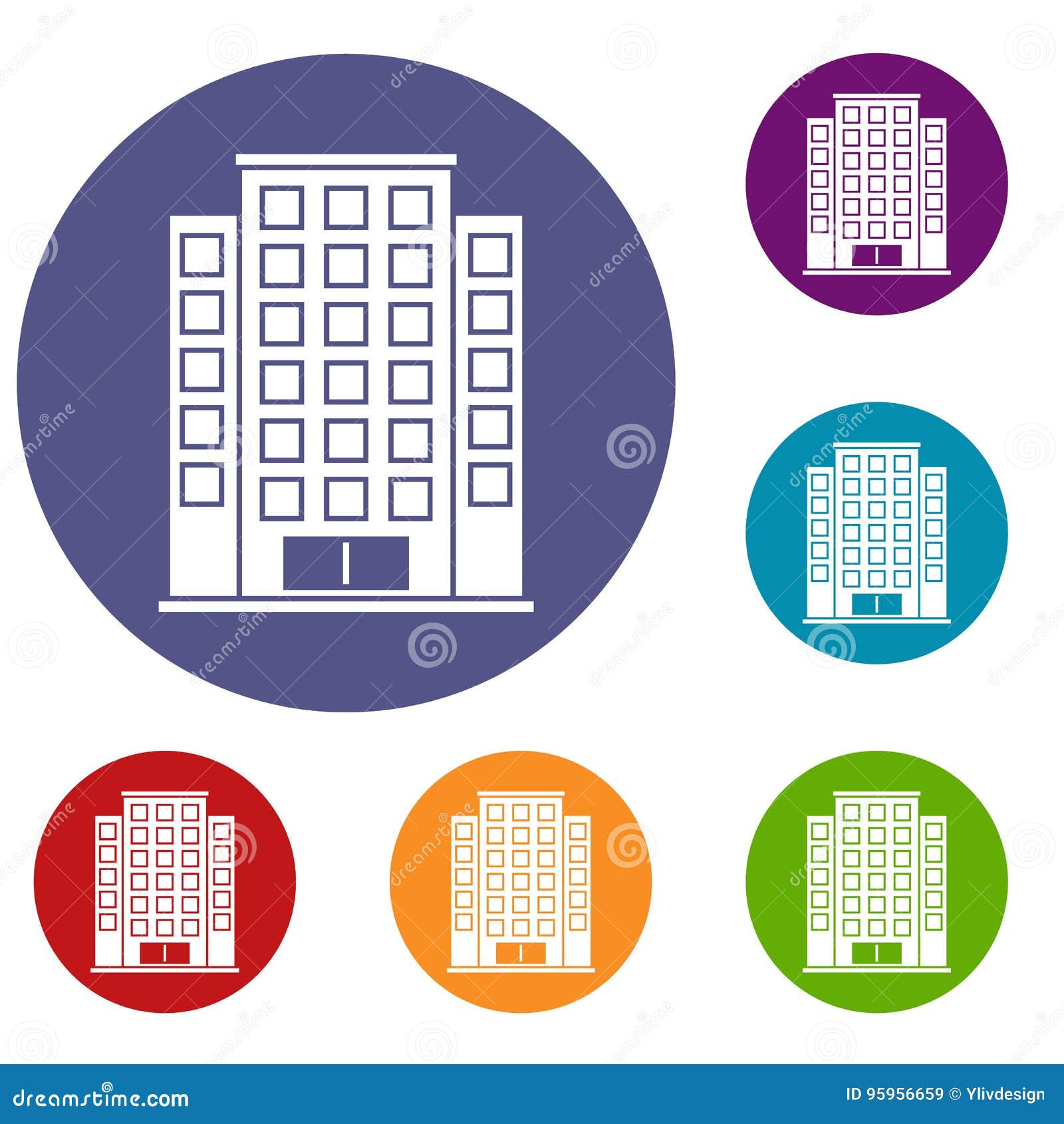 Skyscraper icons set stock vector. Illustration of business - 95956659