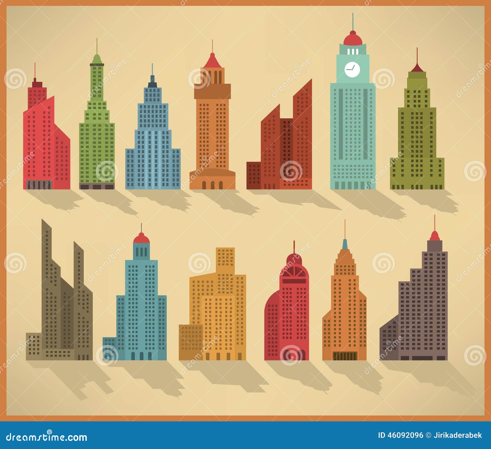 Skyscraper icons stock vector. Illustration of residential - 46092096