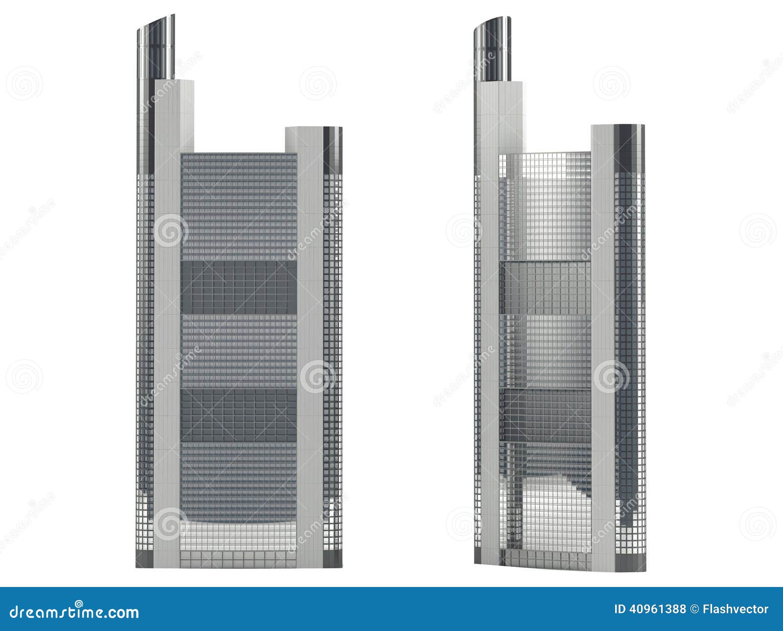 Skyscraper isolated stock illustration. Illustration of estate - 40961388