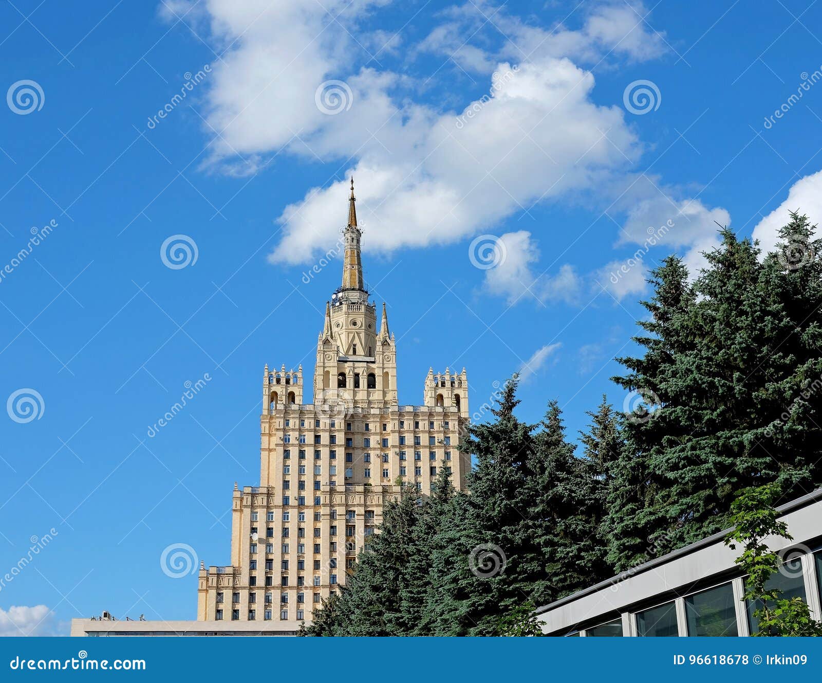 Skyscraper on the Kudrinskaya Square Stock Photo - Image of apartment ...