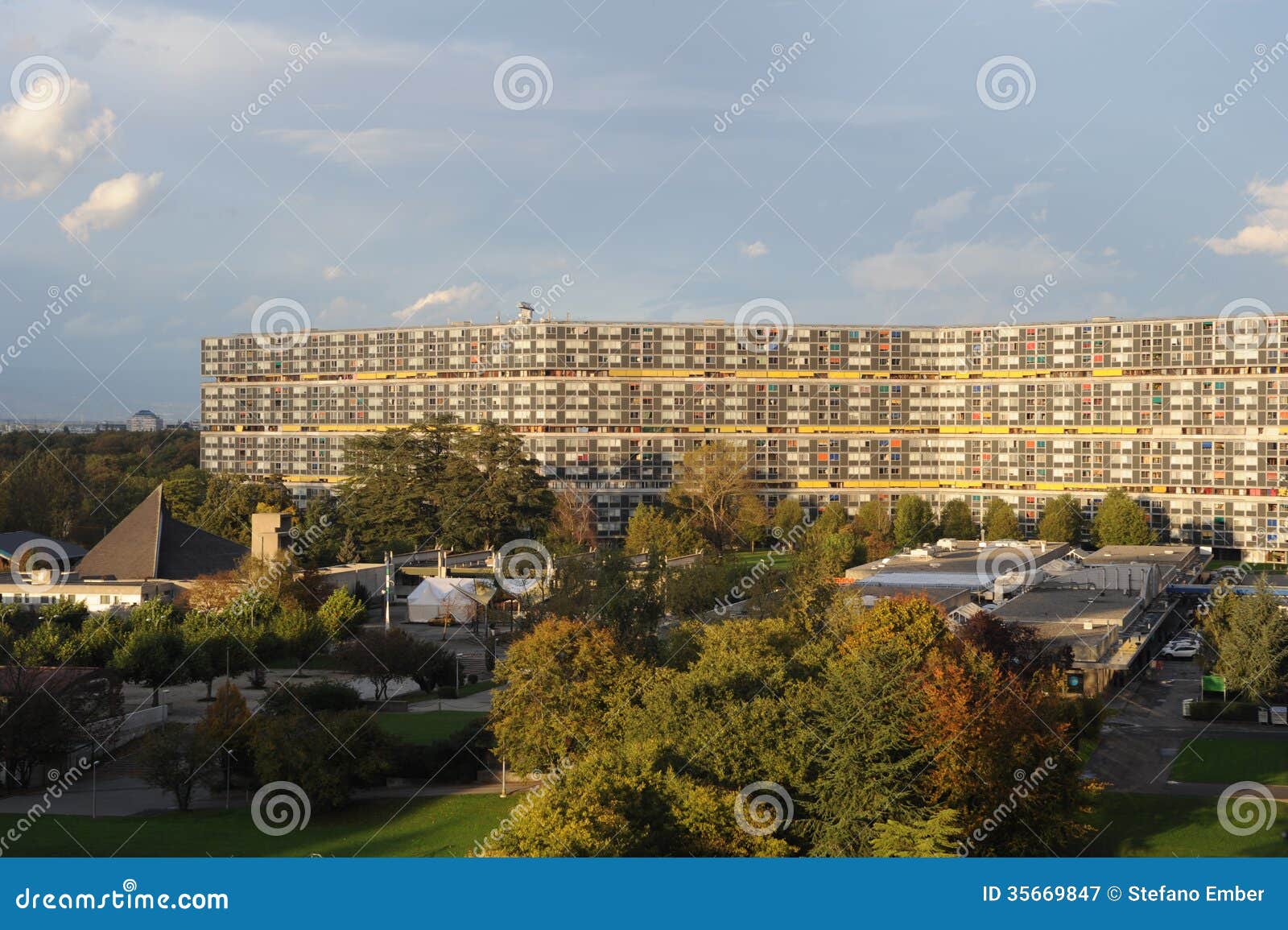 Skyscraper of Le Lignon Near Geneva Stock Image - Image of switzerland ...