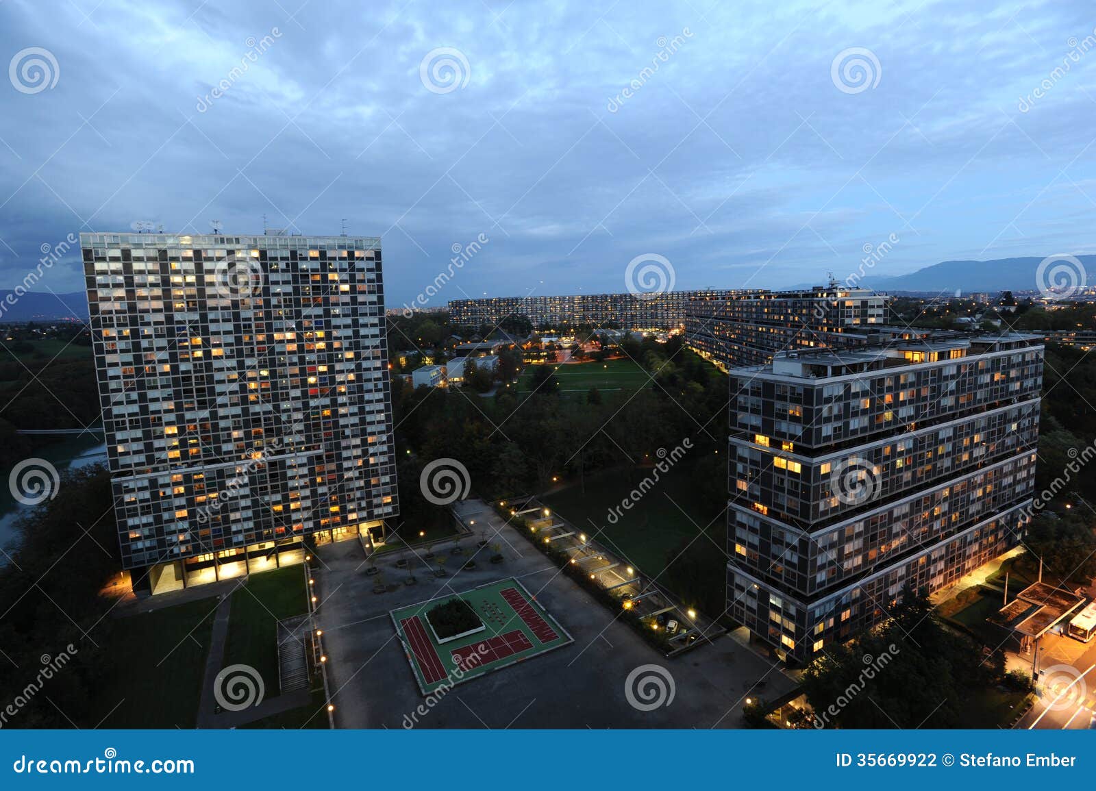 Skyscraper of Le Lignon Near Geneva Stock Photo - Image of skyscraper ...