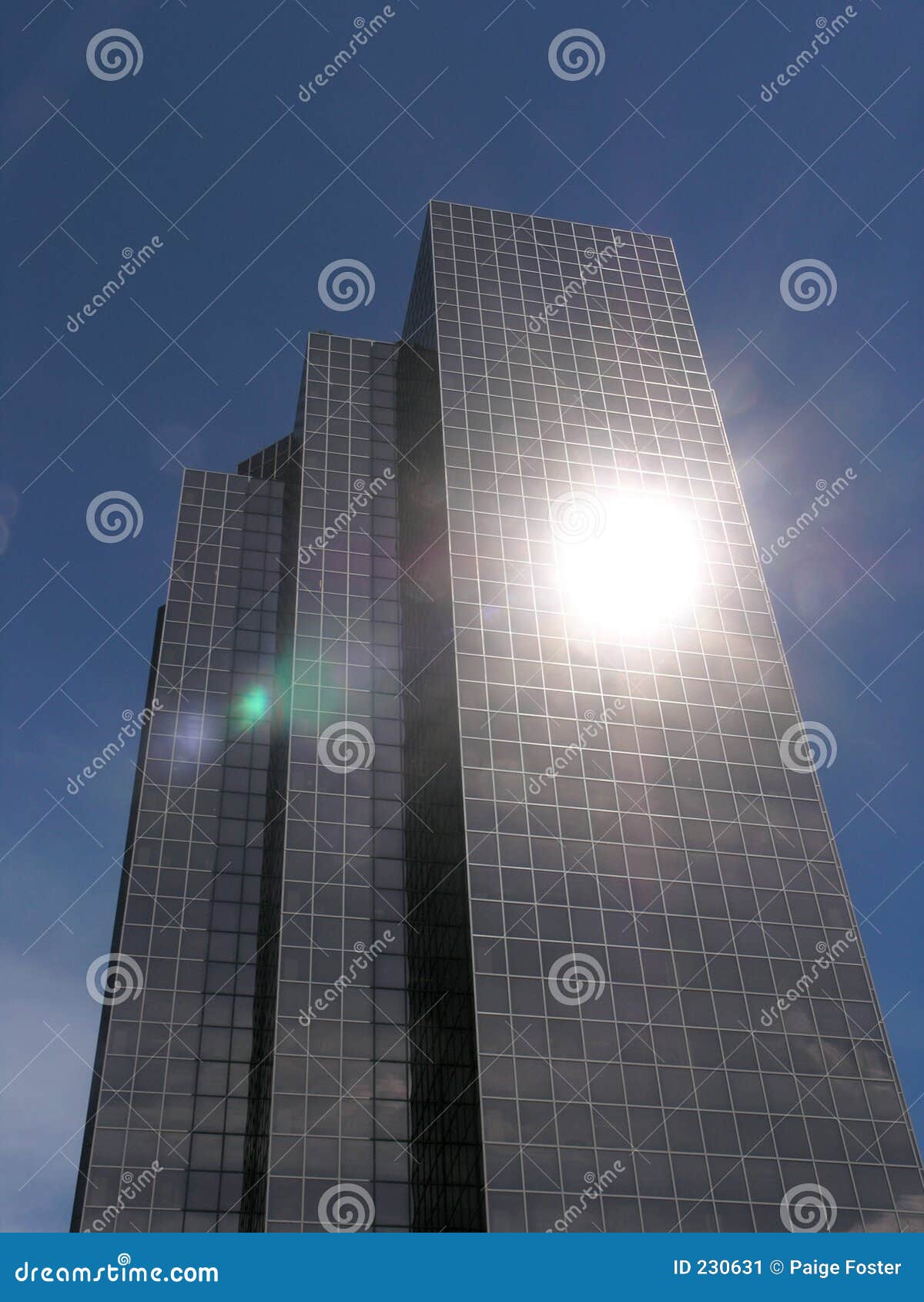 Skyscraper with Lens Flare stock image. Image of light - 230631