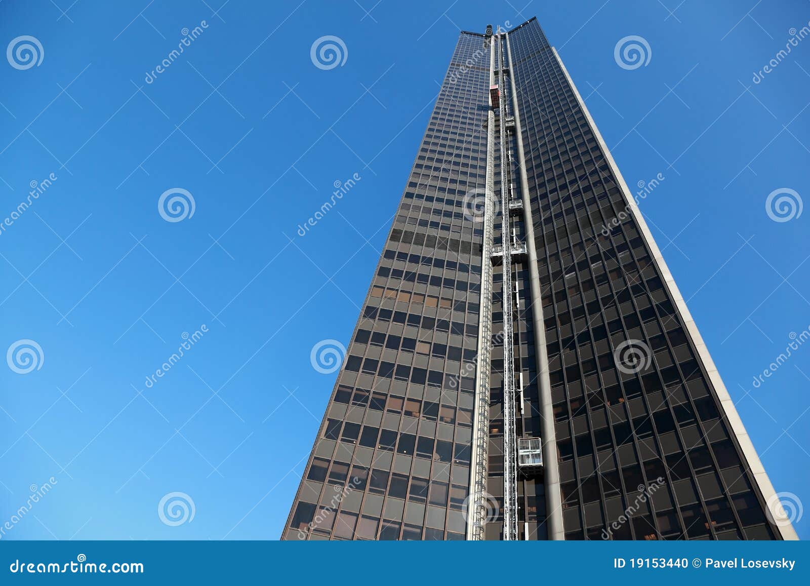 Skyscraper with Lifts, Many Windows Stock Photo - Image of city ...