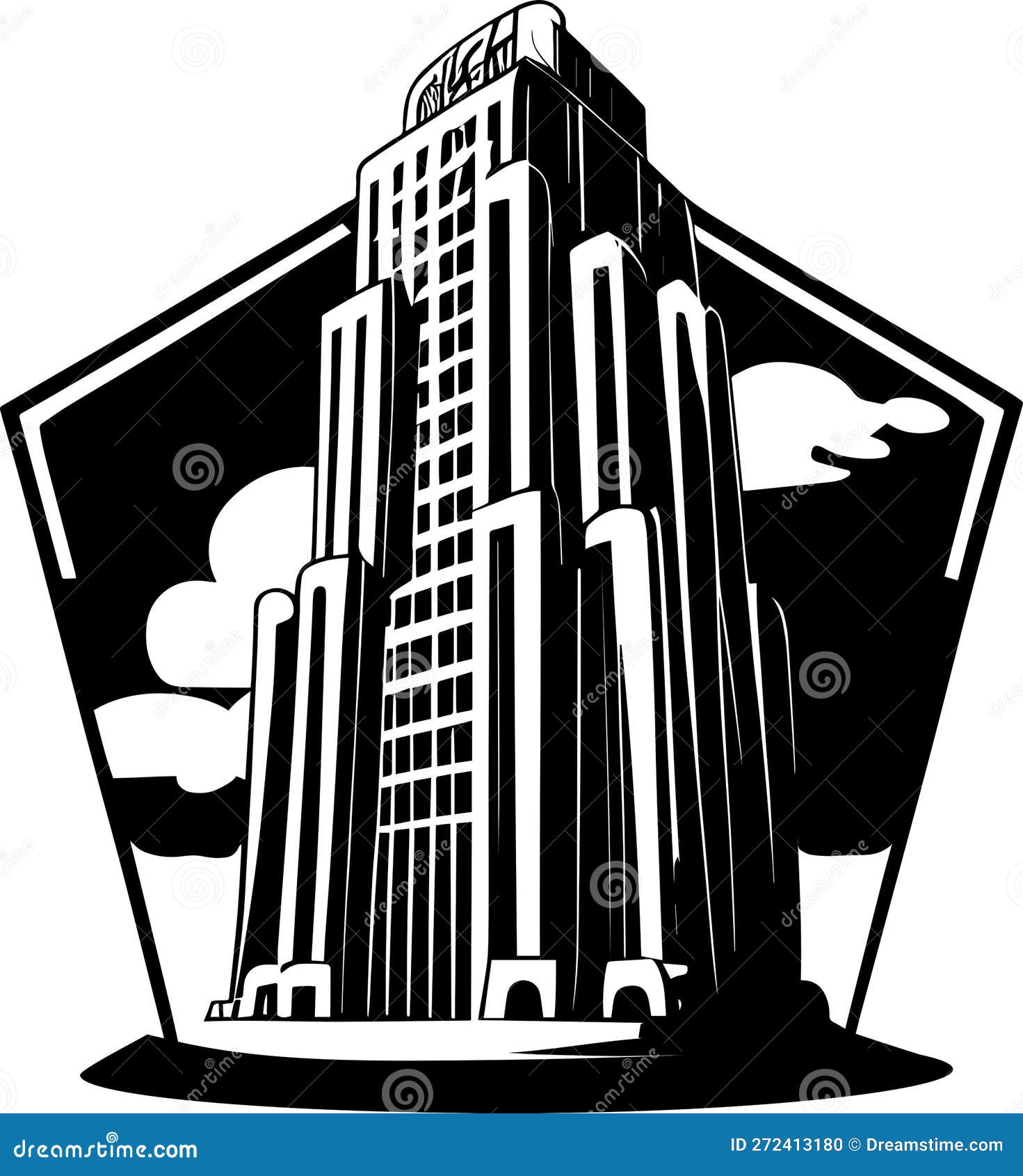 Skyscraper Logo Monochrome Design Style Stock Vector - Illustration of ...