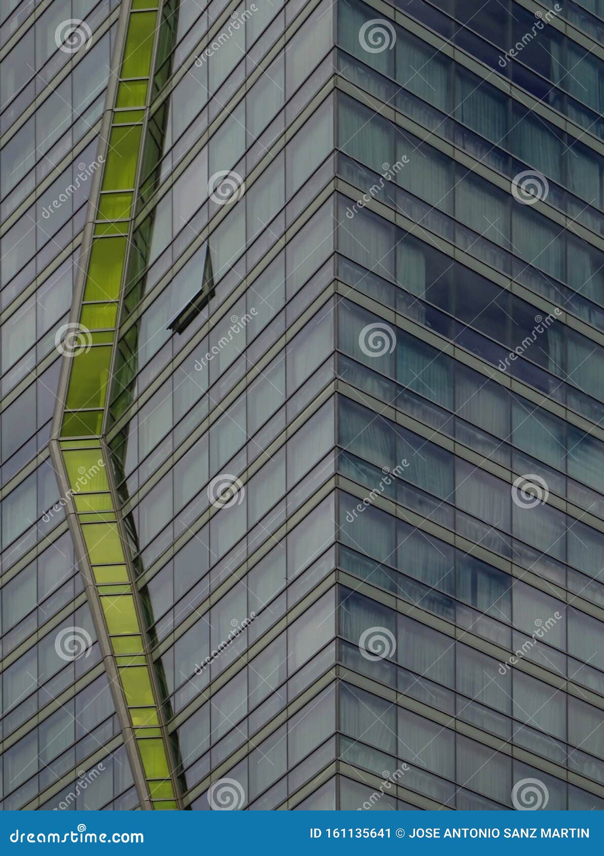 Corner Detail of a Glazed Wall of a Skyscraper. Stock Image - Image of ...