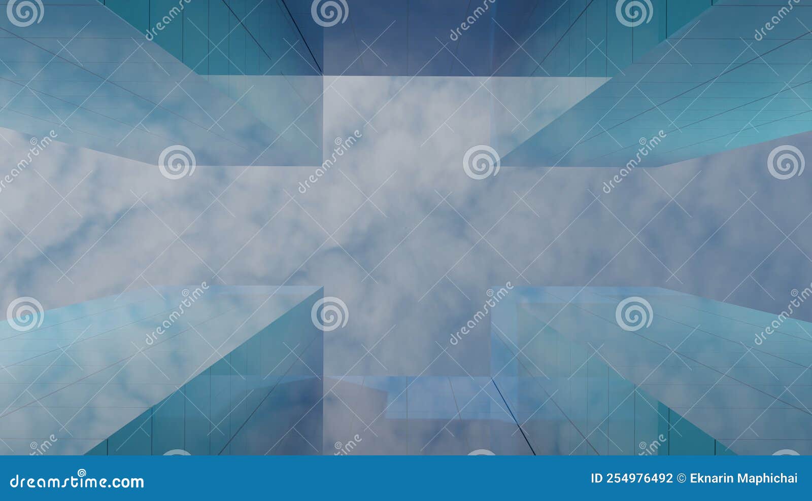 Skyscraper Modern Building Over Blue Sky Render Stock Illustration ...