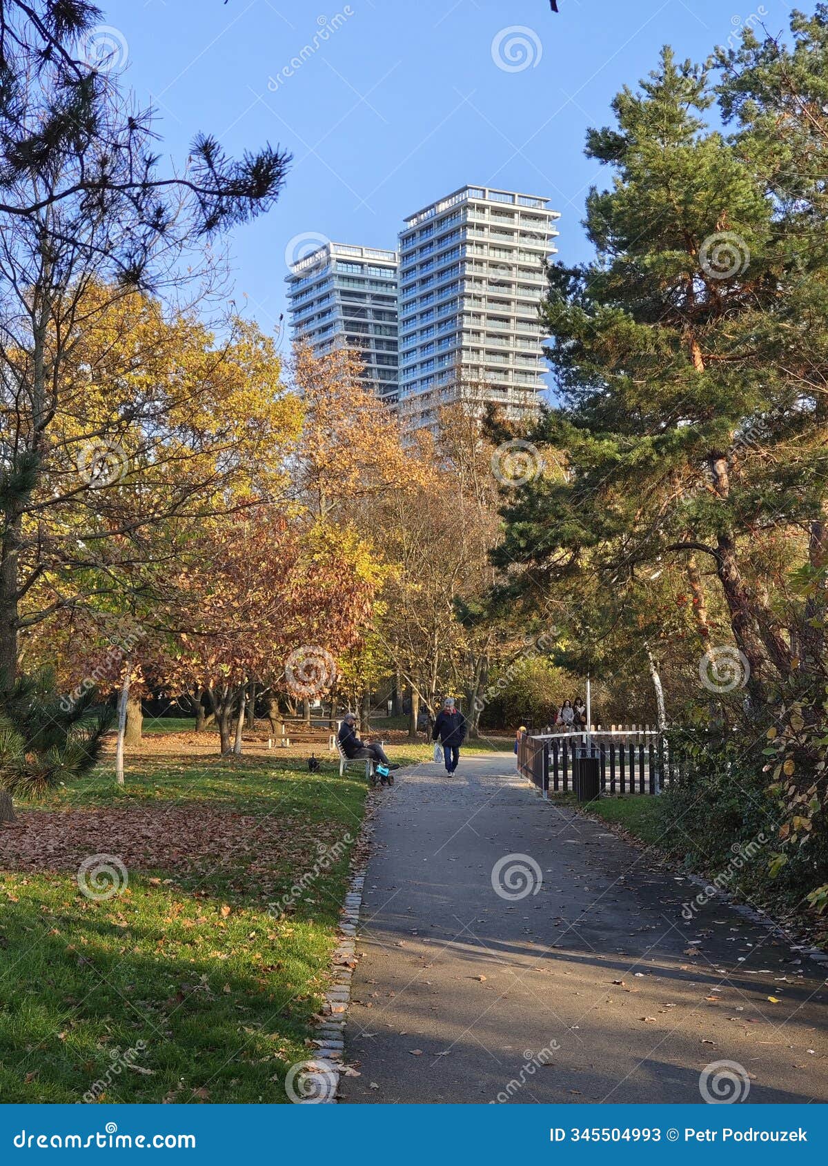 V-shaped Skyscraper in Prague, Modern Architecture in Afternoon Light ...