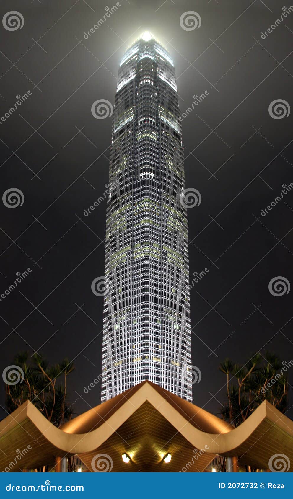 Skyscraper at night stock photo. Image of urban, view - 2072732