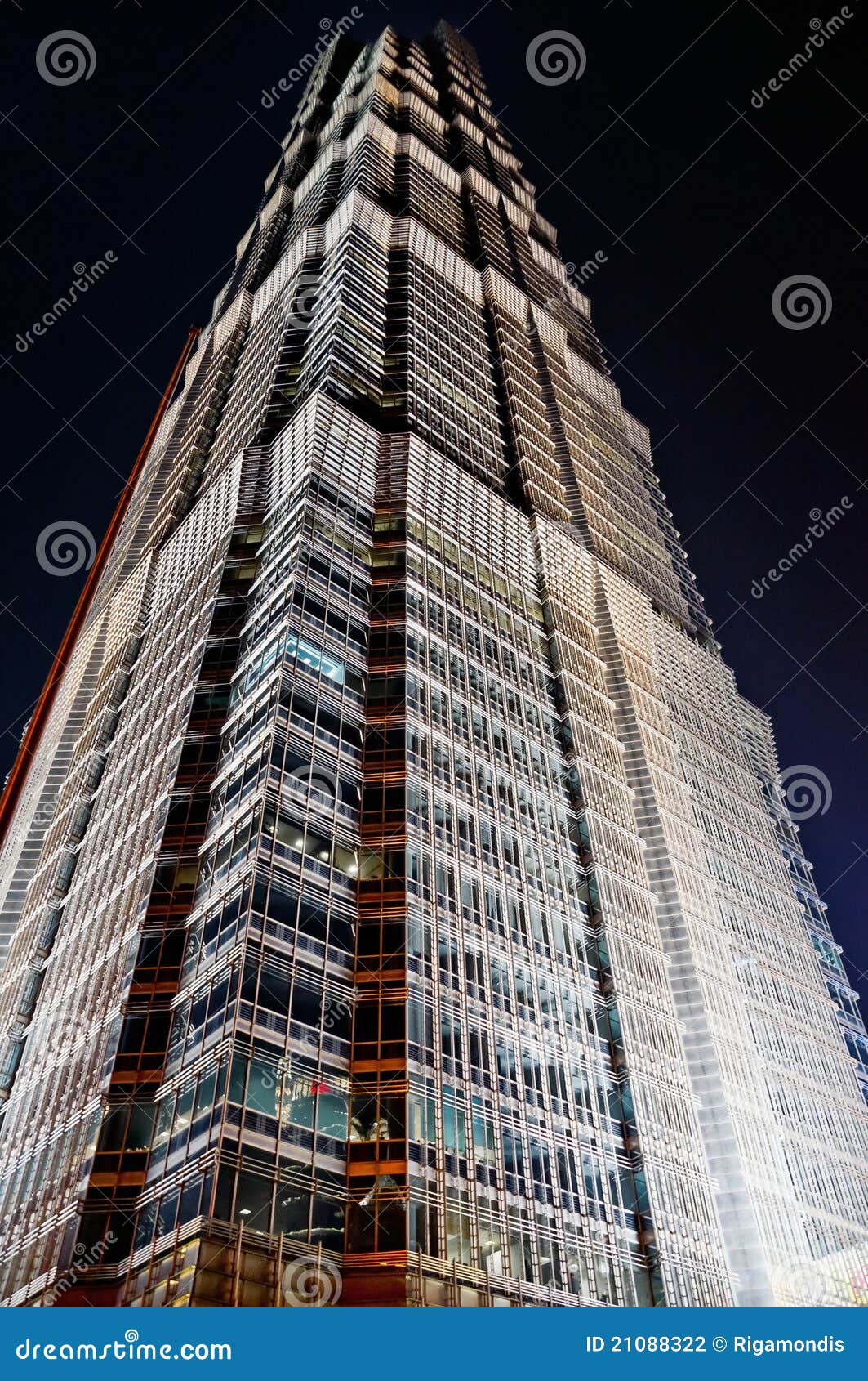 Skyscraper at Night stock photo. Image of dark, city - 21088322