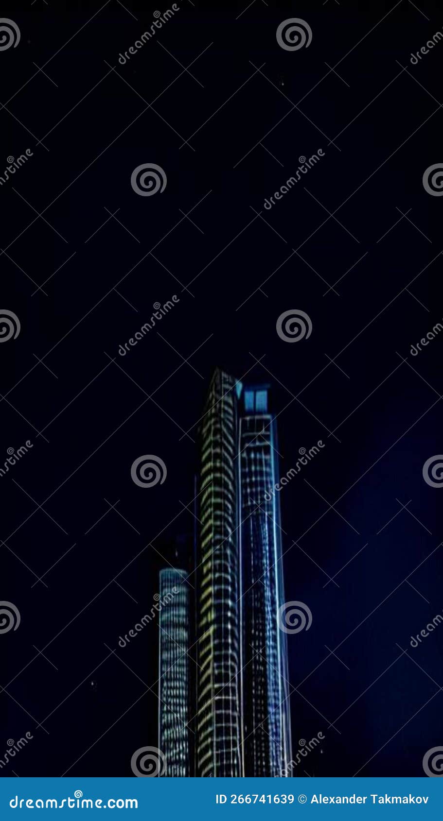 Skyscraper at night stock image. Image of skyline, screenshot - 266741639