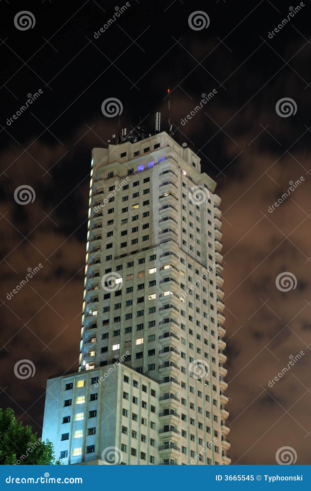 Skyscraper at night stock image. Image of urban, house - 3665545