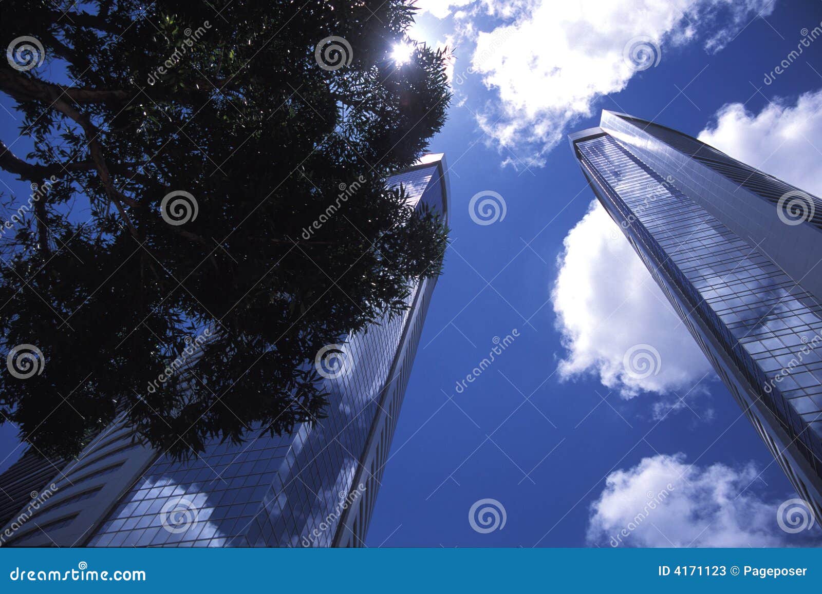 Skyscraper at Noon stock image. Image of cloud, glass - 4171123