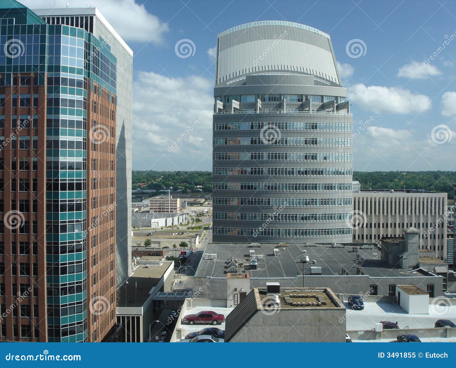 Skyscraper Office Buildings Stock Image - Image of skyscrapers, clouds ...