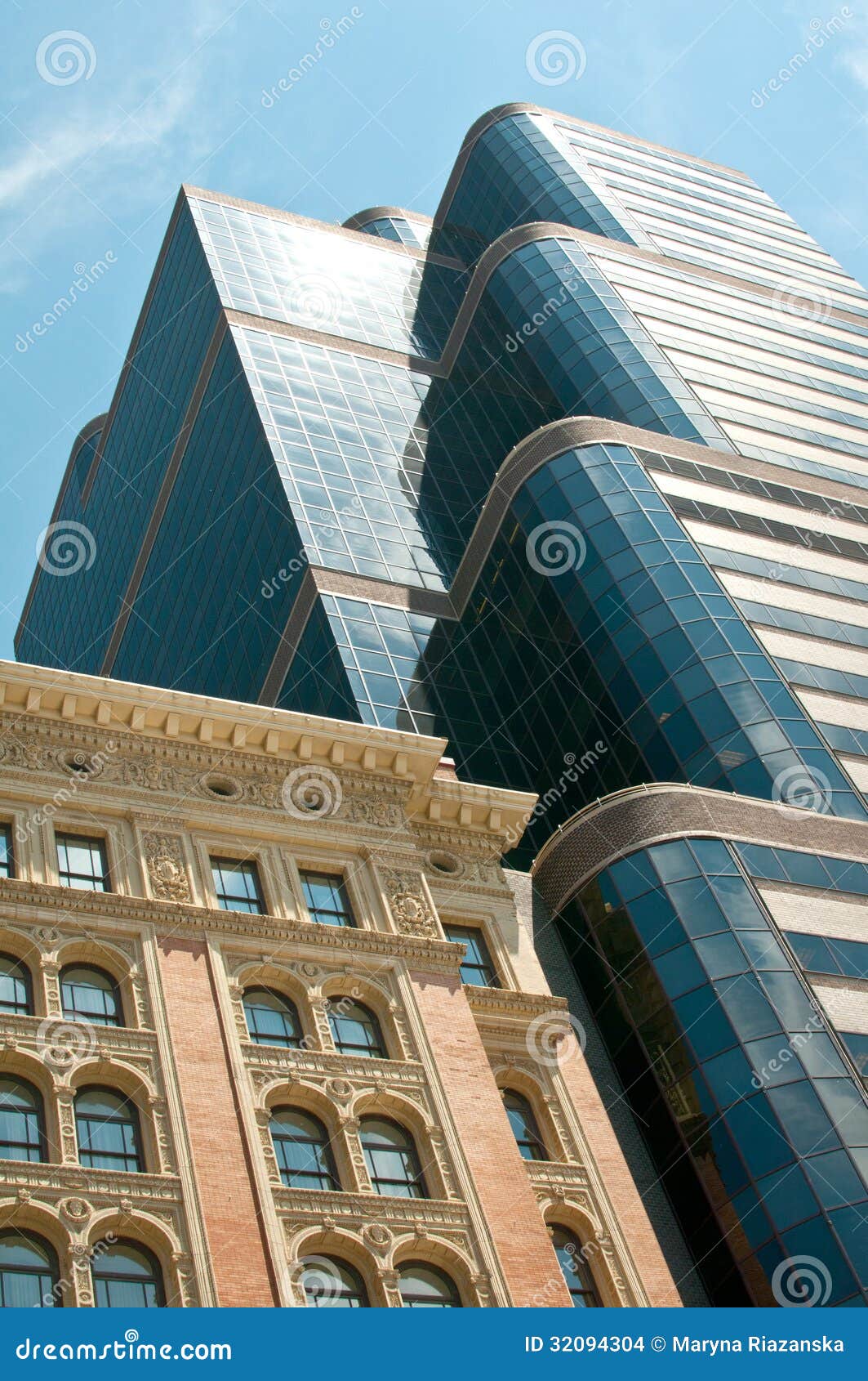 Skyscraper and Old Building in Philadelphia Stock Photo - Image of view ...