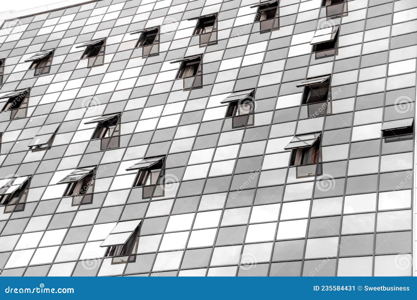 Skyscraper with Open Windows Stock Image - Image of architecture ...