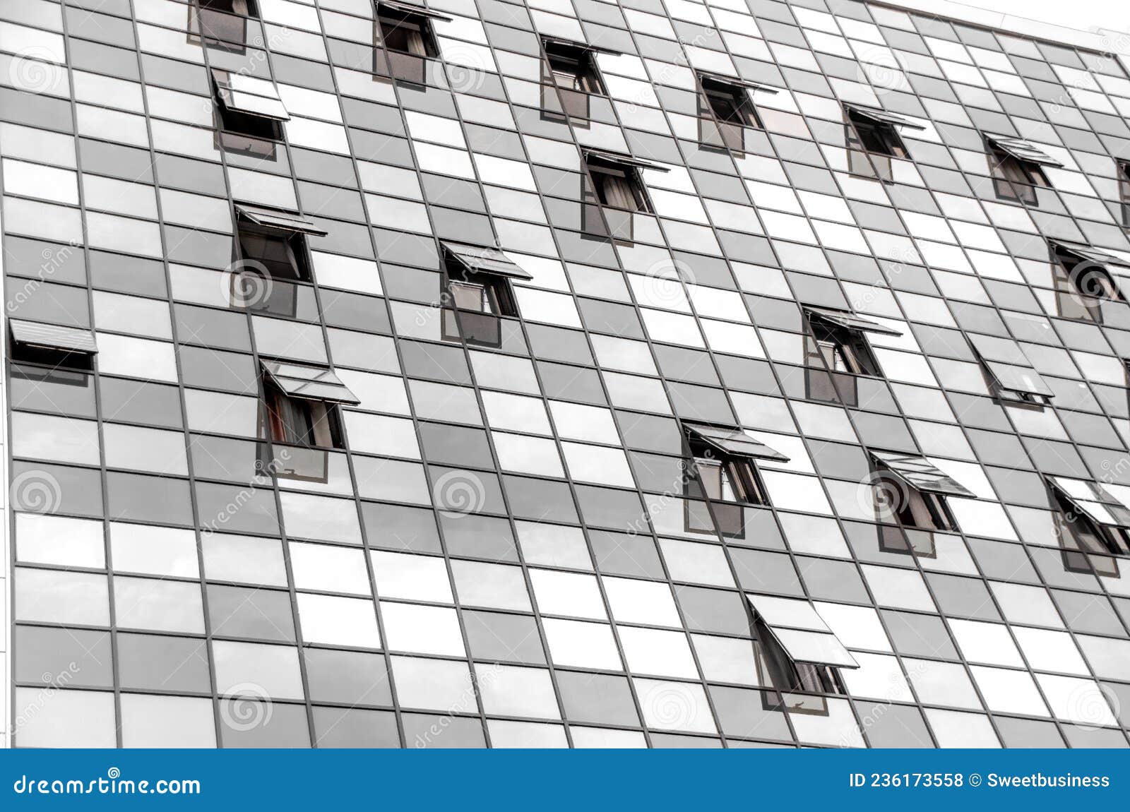 Skyscraper with Open Windows Stock Photo - Image of estate, skyscraper ...