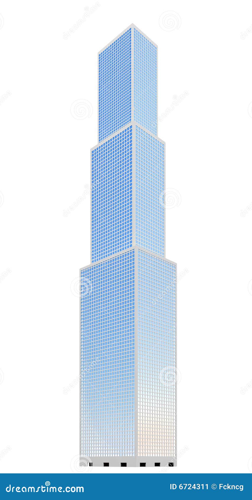 Skyscraper over white stock illustration. Illustration of tower - 6724311