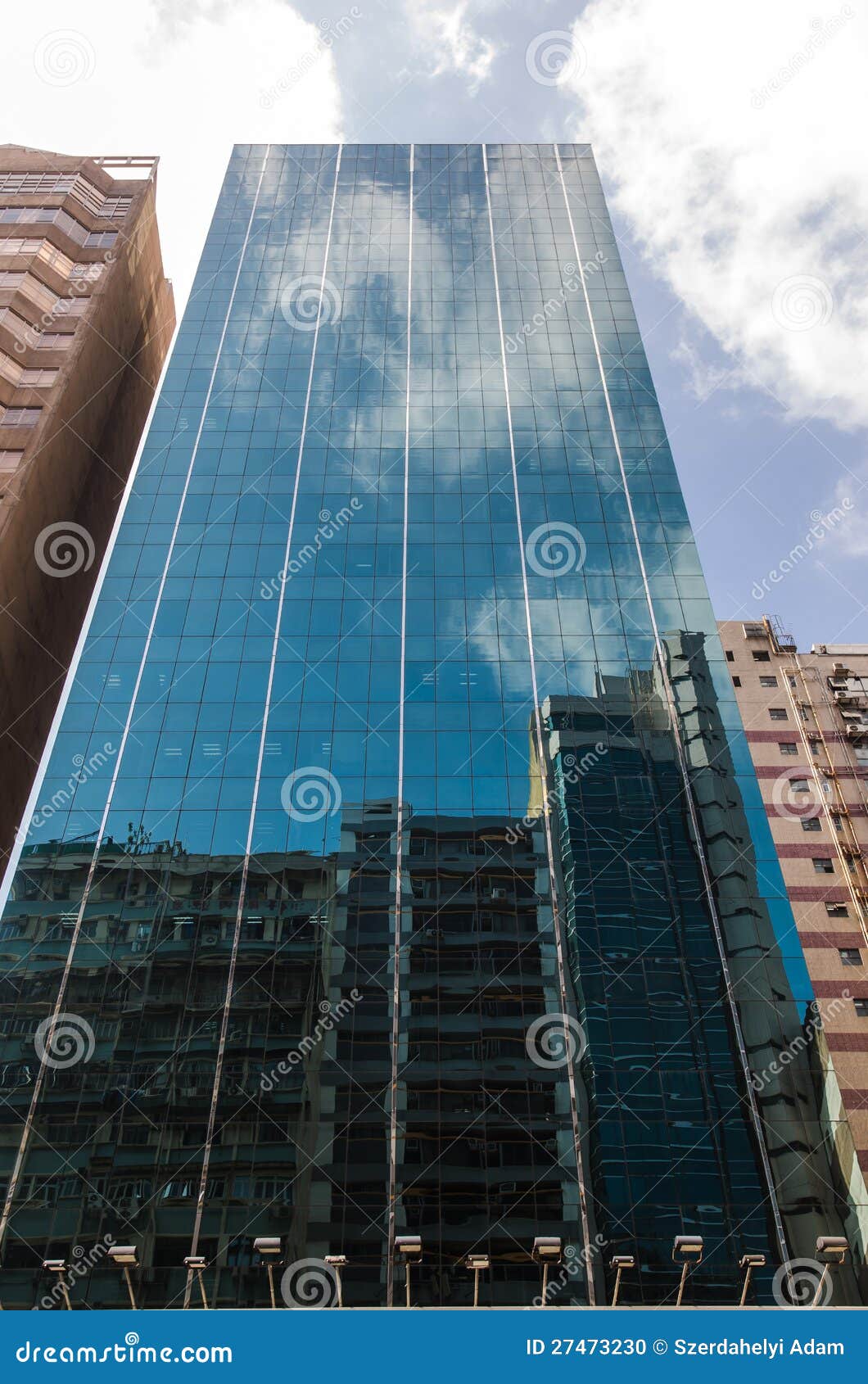 Skyscraper reflection stock photo. Image of fountain - 27473230