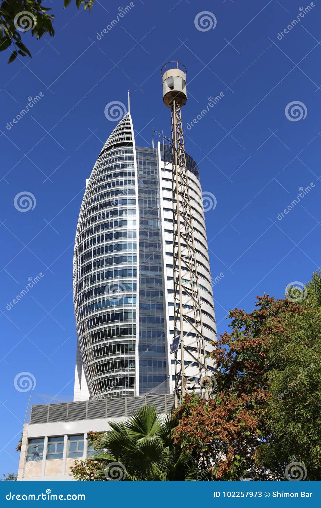 Skyscraper Sail in Haifa stock image. Image of rest - 102257973