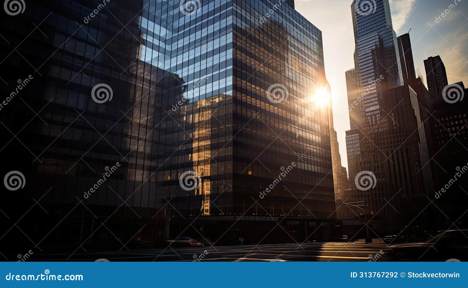 Skyscraper Shadow Light Effect Stock Illustration - Illustration of ...