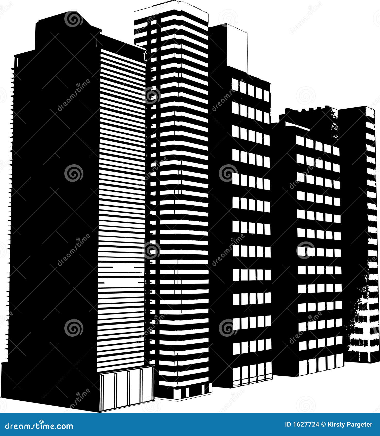 Skyscraper silhouettes stock vector. Illustration of build - 1627724